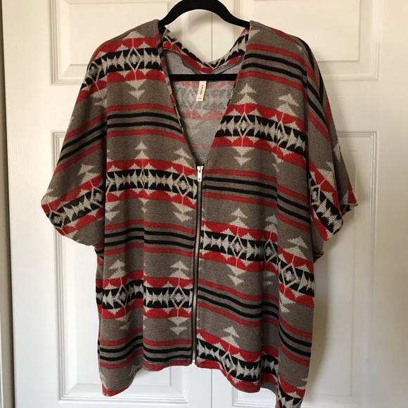 Tyche | Sweaters | Tyche Aztec Southwest Kimono Jacket Zip Front Os | Poshmark